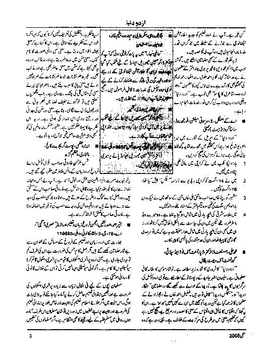 Urdu Duniya May 2005 | National Council for Promotion of Urdu Language
